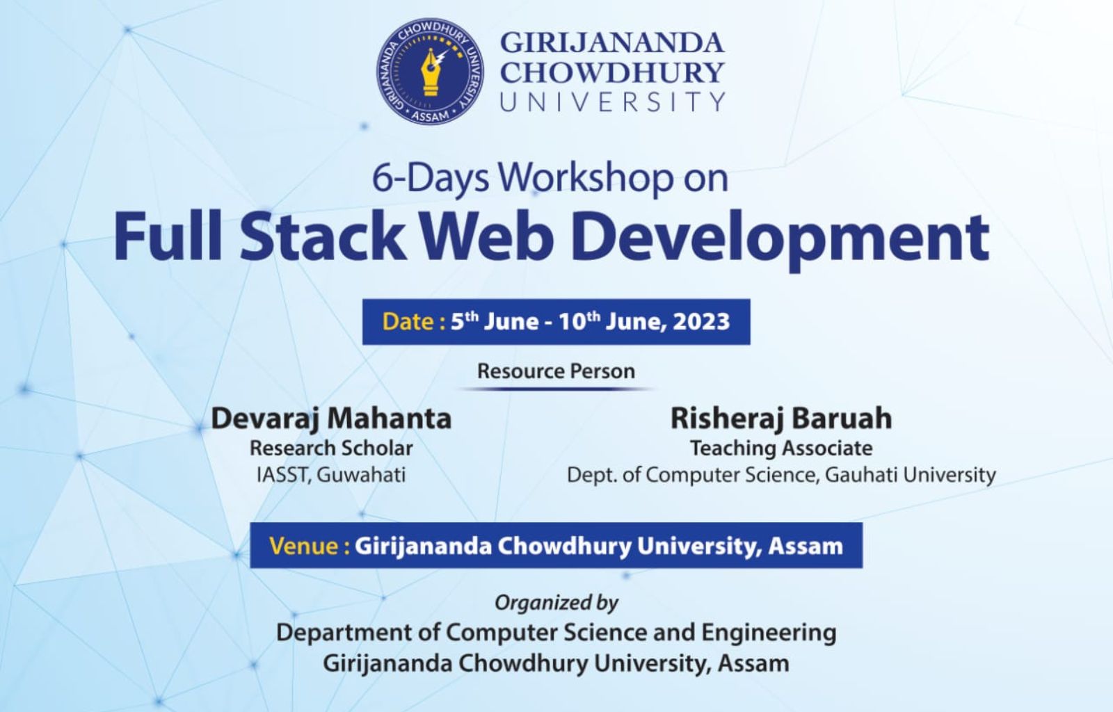 Full Stack Web Development workshop starting from 05 June 2023 till ...